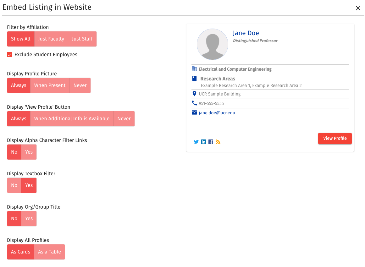 UCR Profiles | CNAS Theme Documentation